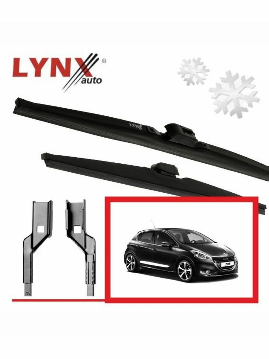 Комплект щеток стеклоочистителя Peugeot 208 - LYNXauto LW 650-400 мм, зимние