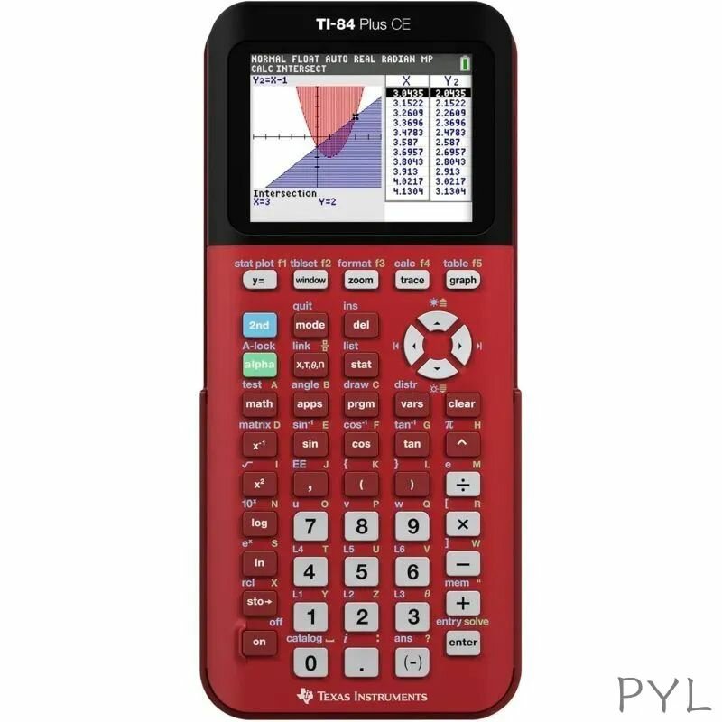 Графический калькулятор TEXAS INSTRUMENTS TI-84 PLUS CE-T Python Edition, Радикально-красный