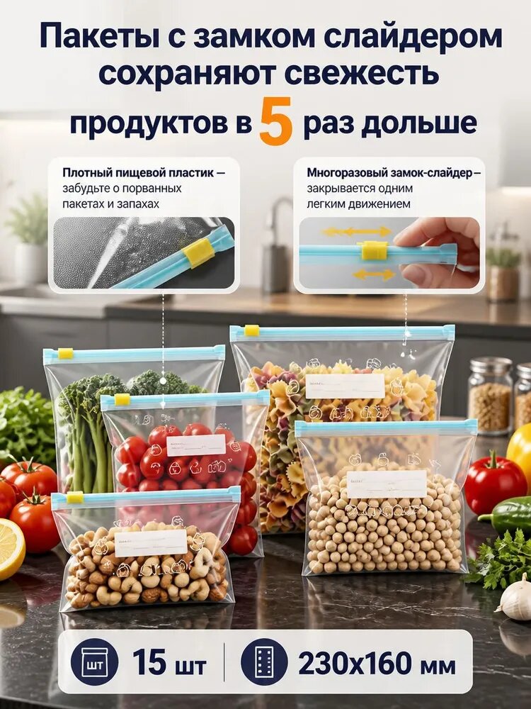 Пакеты фасовочные, 23*16 см