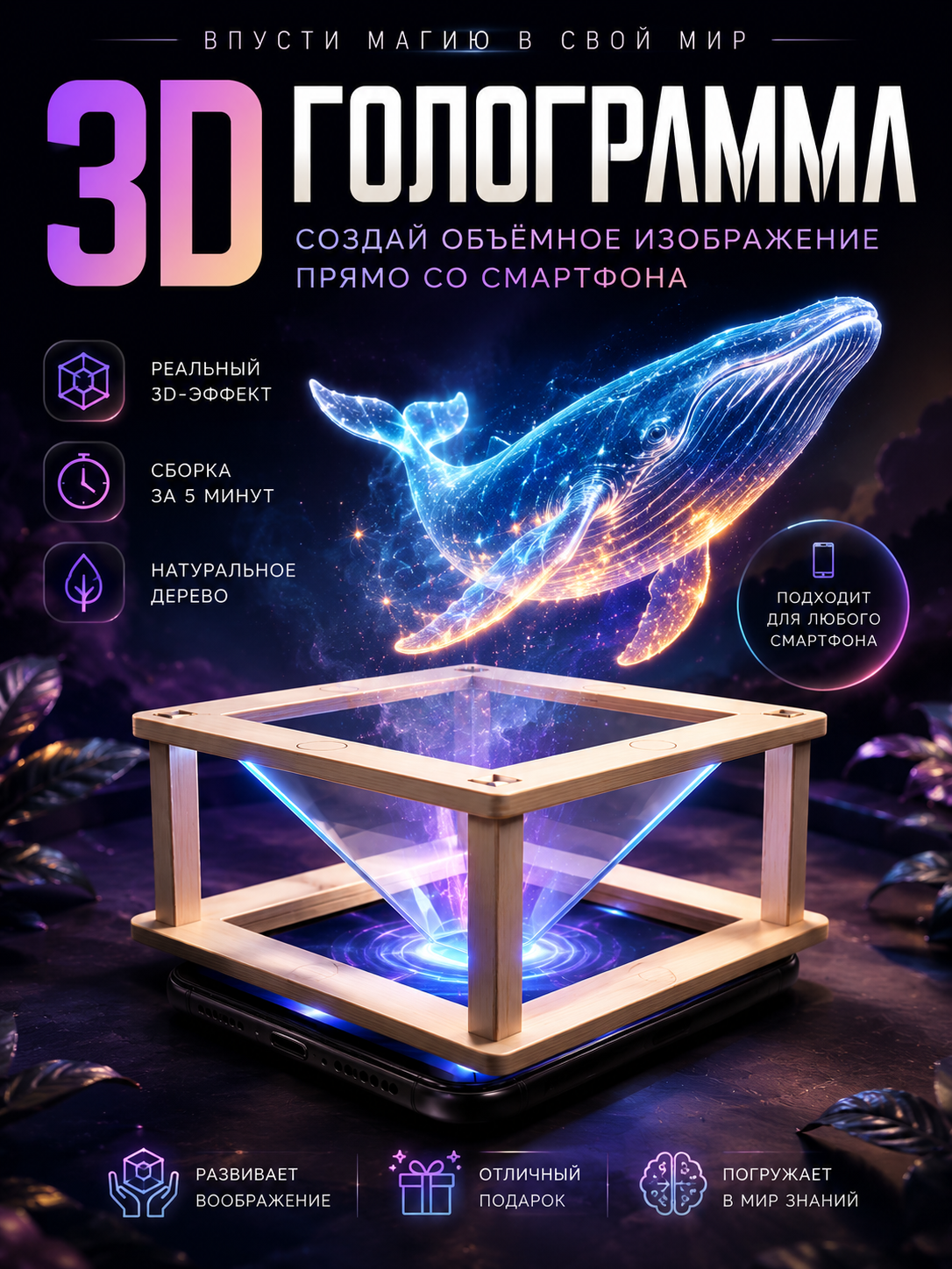 Набор для опытов и экспериментов 3D Голограмма конструктор TIMKUCH