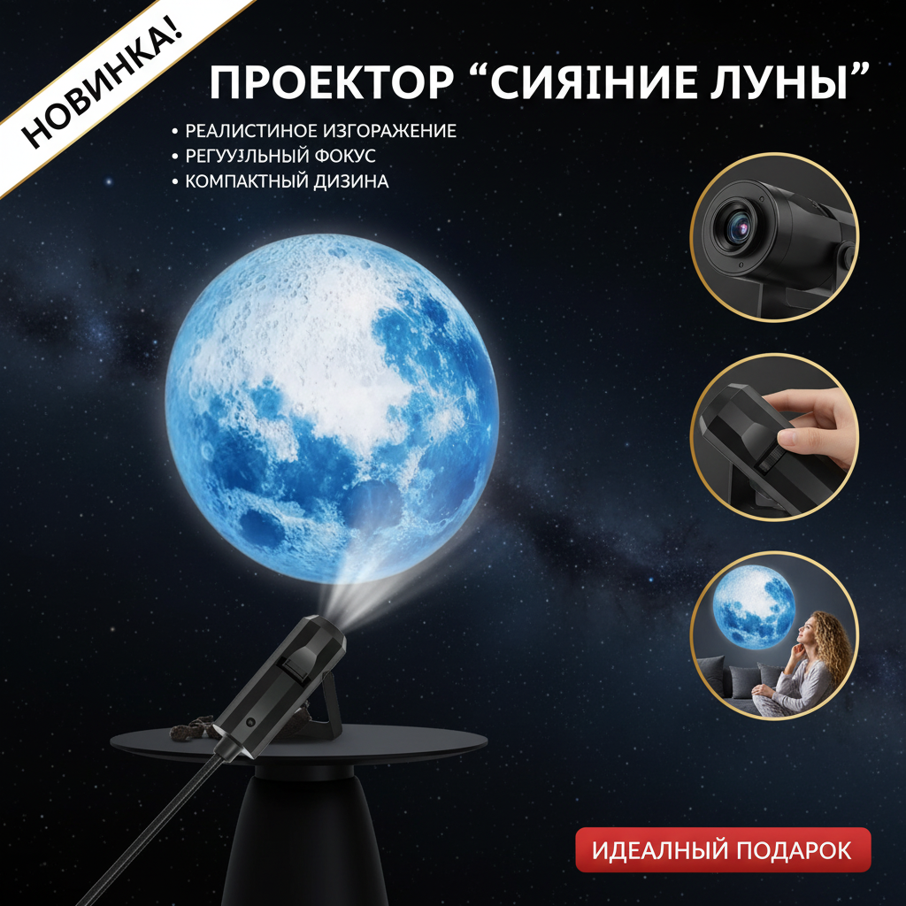 USB проектор ночник Луна-Земля с 10 планетарными узорами для спальни и детской