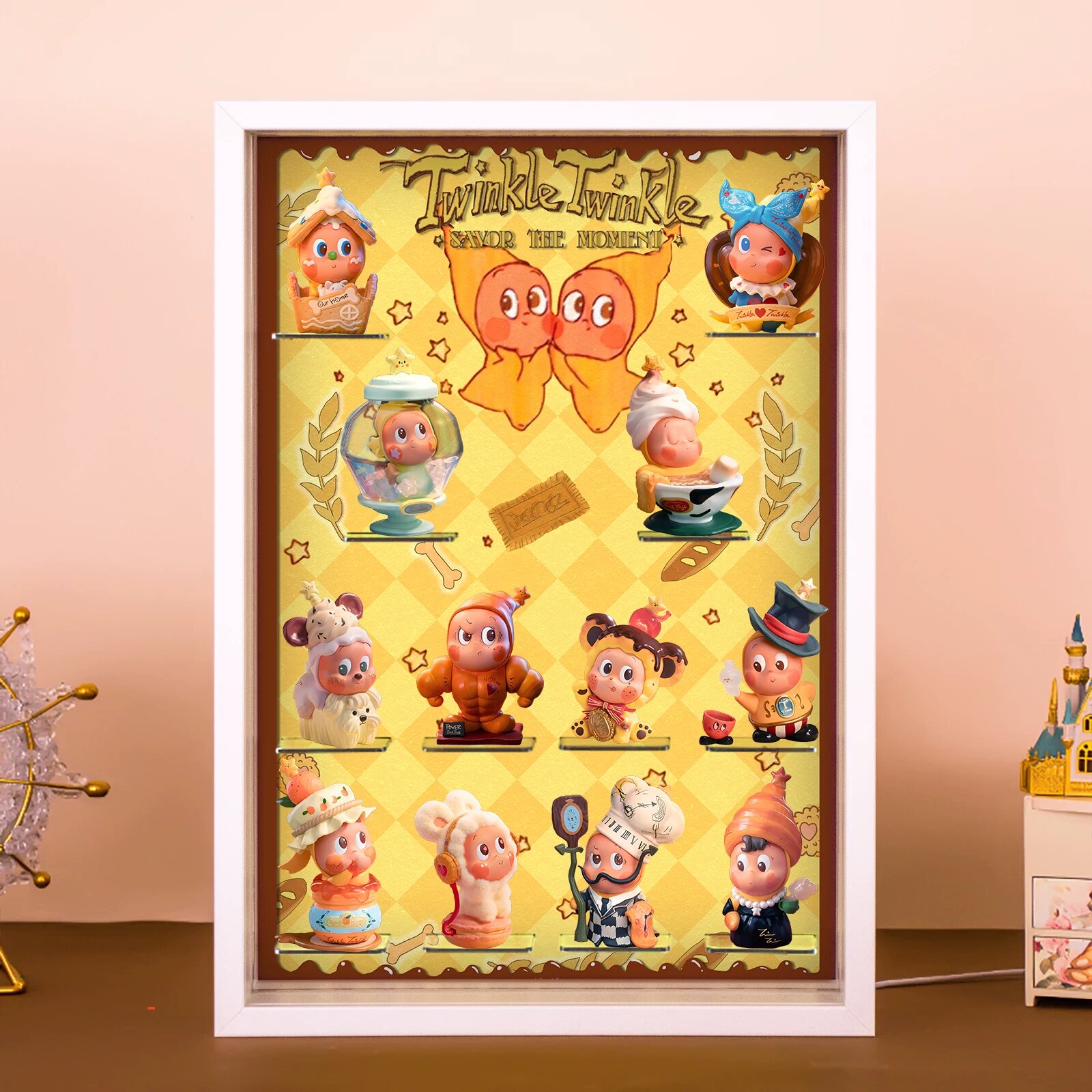 Комплект из 12 белых рамок сцены для серии 'Delicious Moments' POP MART Star People - с аксессуарами, без фигурки