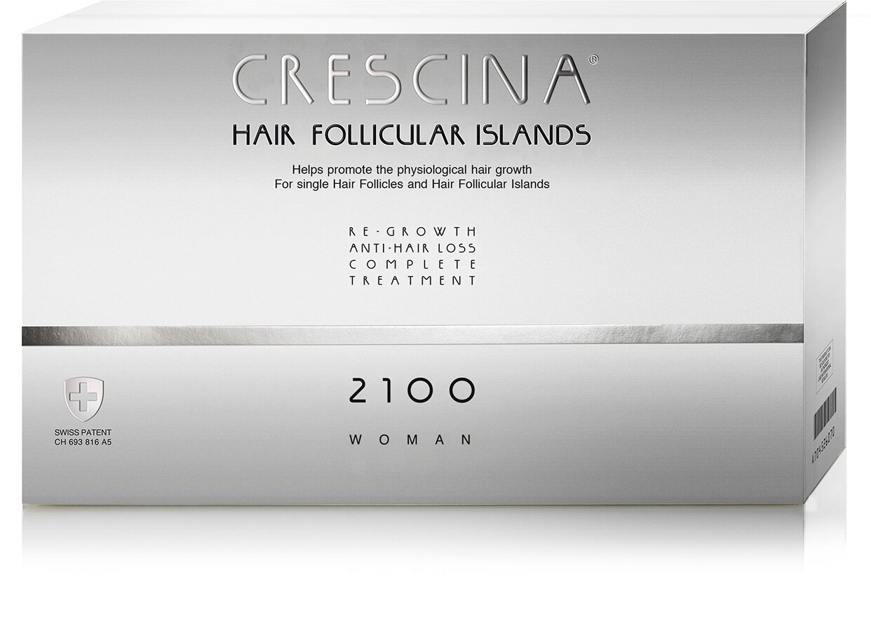 Crescina Набор 2100 для женщин Лосьон "Островки фолликул" 3.5 №20 штук + 20 штук против выпадения волос