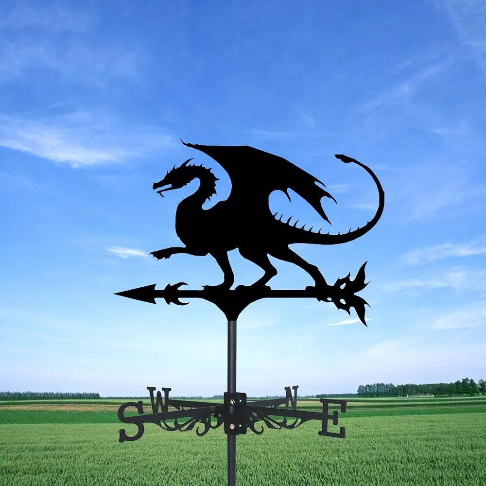 Флюгер декоративный черный, серый, Железо, 33×25×60 см — фото 1