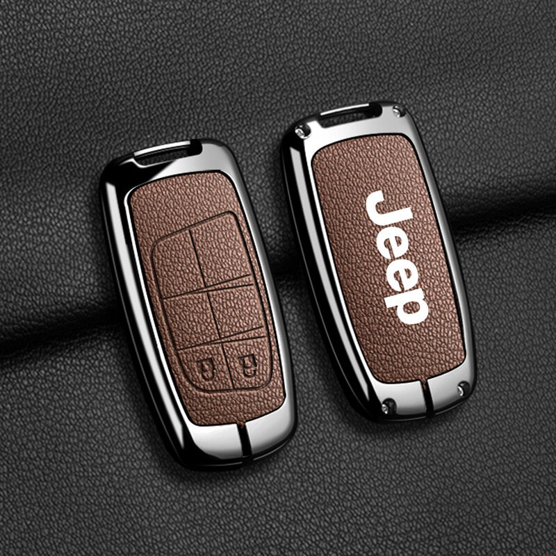 Чехол для брелока JEEP для Compass Renegade Liberty Commander Grand Cherokee 2-ключевой, текстура козьей кожи
