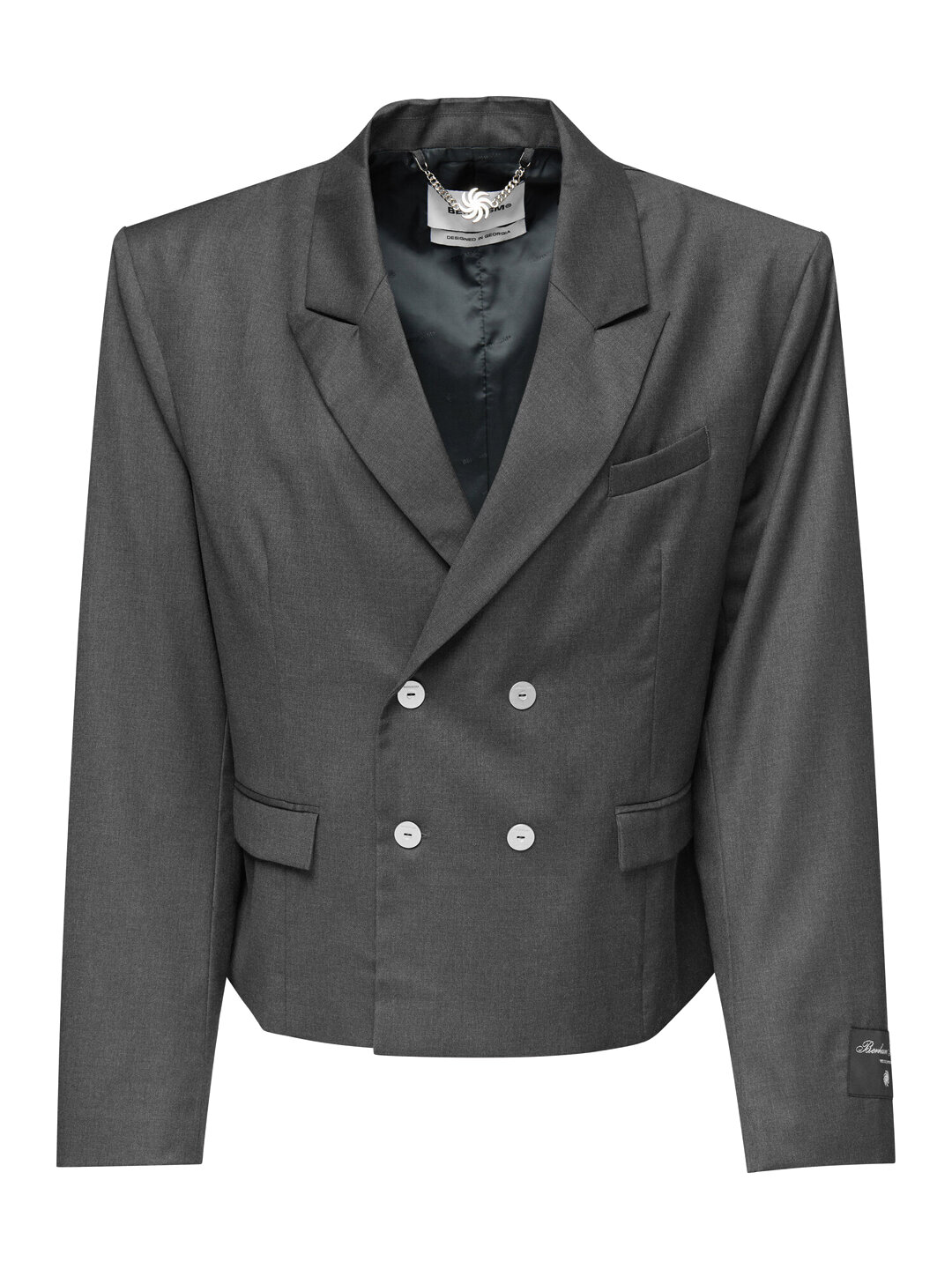Пиджак Berhasm Shortened Blazer Grey