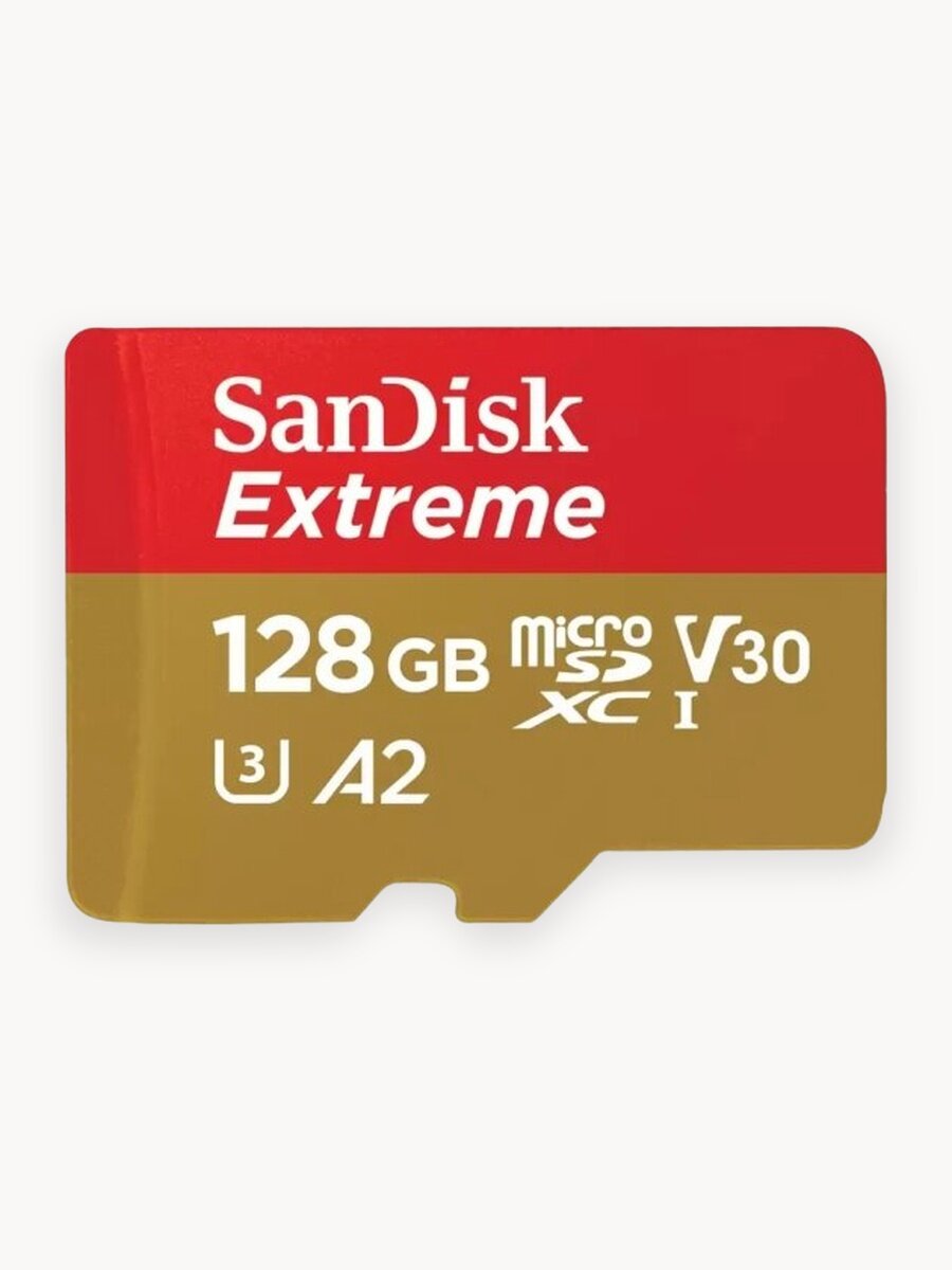 Карта памяти Sandisk microSDXC 128Gb Extreme UHS-I U3 V30 A2 (190/90 MB/s)