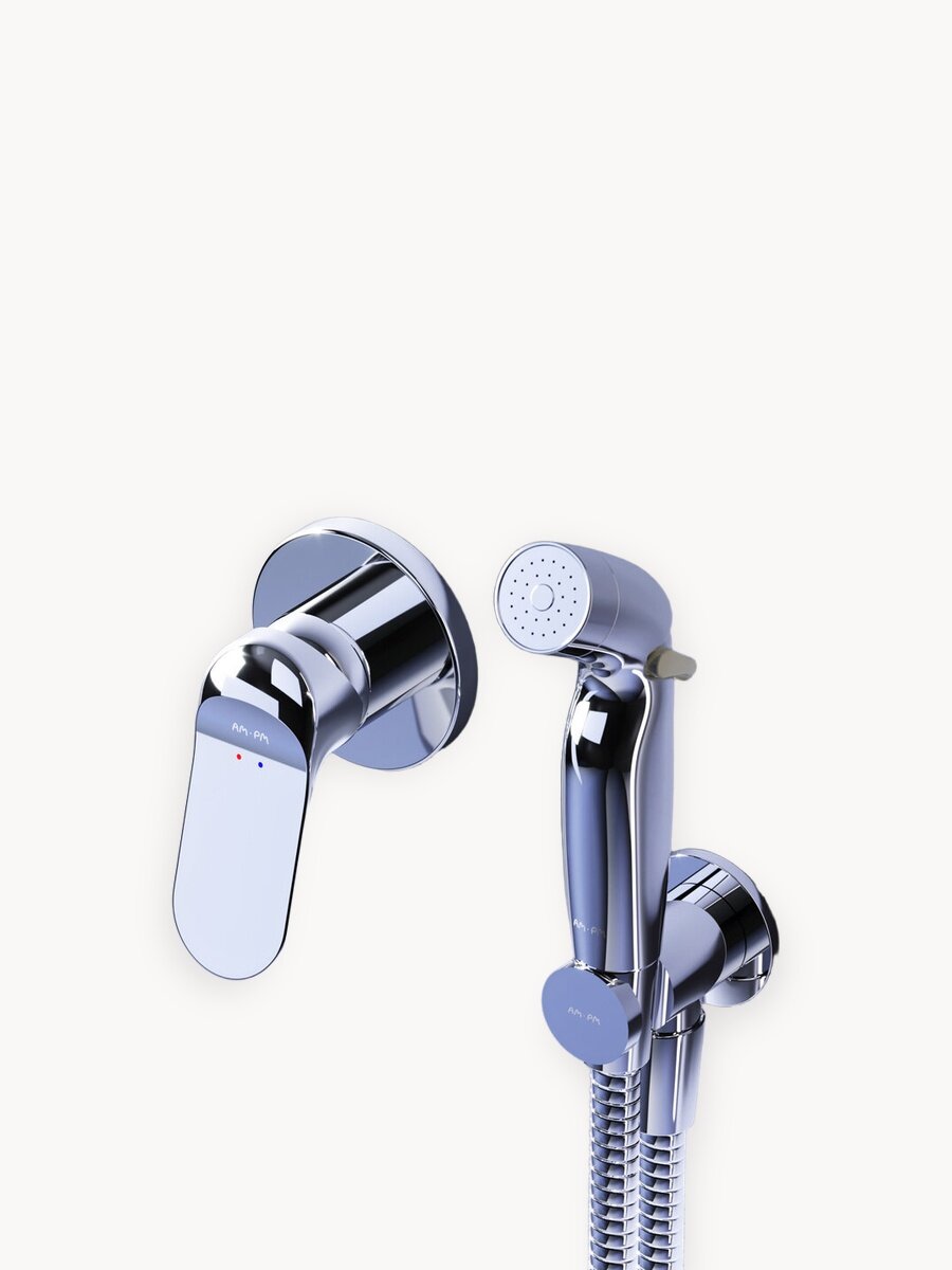 Гигиенический душ со смесителем AM.PM Sunny, цвет хром, встраиваемый