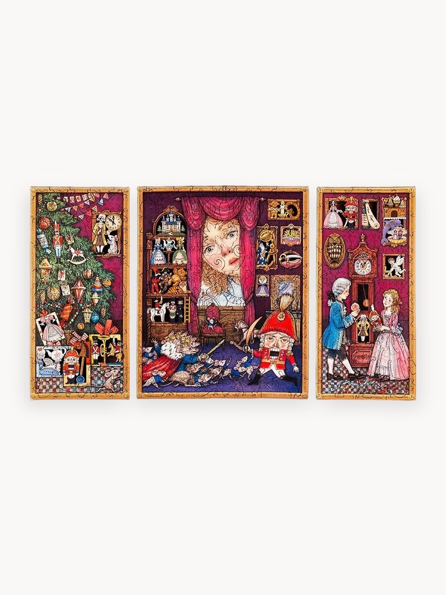 Пазл - триптих Побеждая мышиного короля, Davici, 27х46 см, коллекция Mystery Прятки-загадки