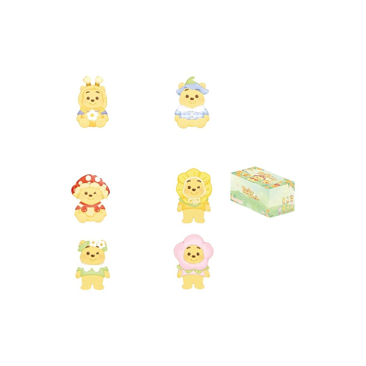 Miniso X Disney Winnie The Pooh Heartfelt Garden Collection Blind Boxes Single Mystery Box Full Box 6 Pack
