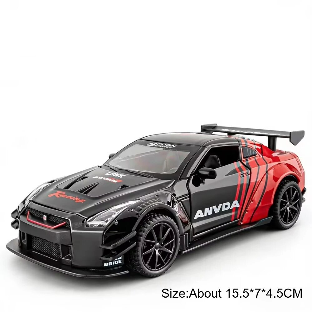 Масштабная модель автомобиля Makeda GTR 1:32 металлическая синяя CZ32713 Black Red