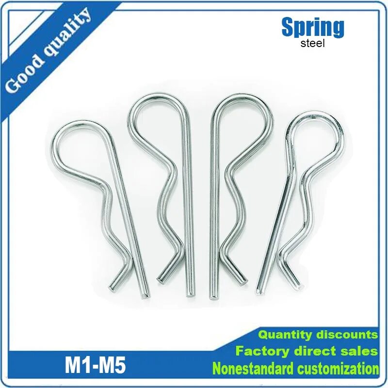 Пружинные шплинты TINGGOO R-образного типа из углеродистой стали M1-M5 10pcs 2.5x45mm