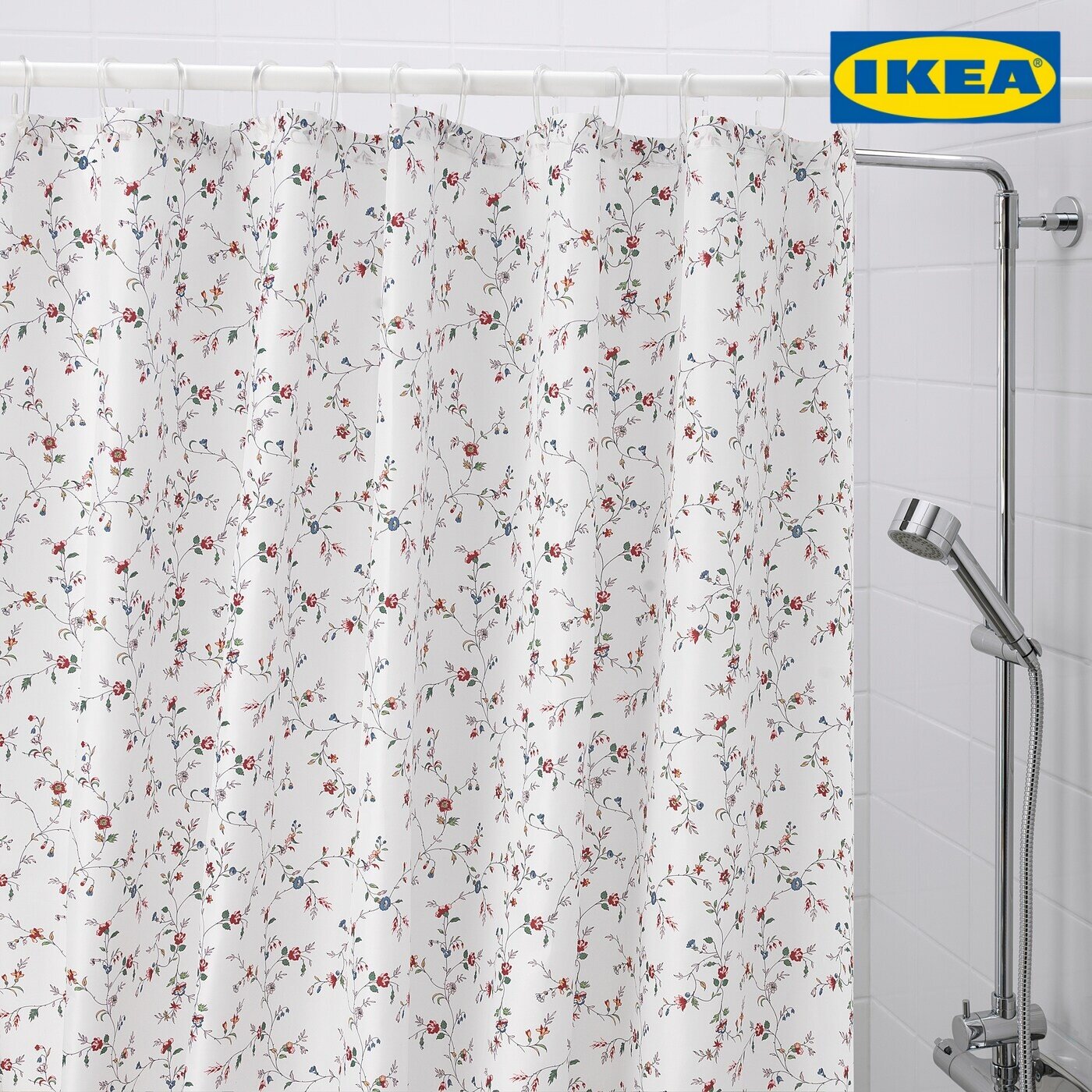 Душевая занавеска с принтом, 180 x 200 см, IKEA LJUSOGA