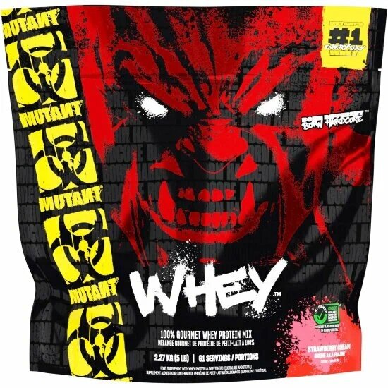 Протеин Mutant Whey 2270 г, клубничный крем