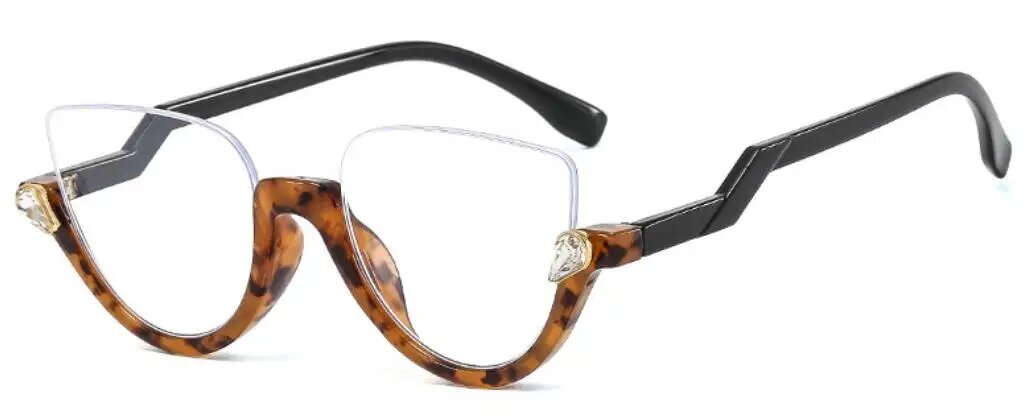 Роскошные дизайнерские очки для чтения «кошачий глаз» с защитой от синего света, модные женские очки с оптическими линзами, очки в полуоправе + 1,0 + 1,5