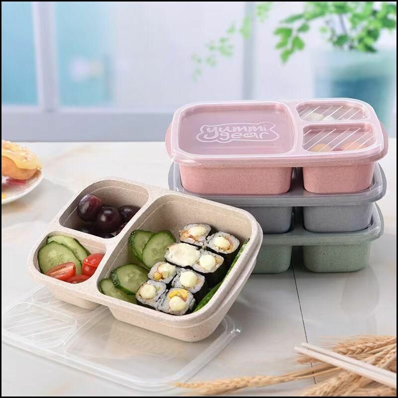 Пластиковые ланч-боксы Bento, контейнеры для приготовления еды, штабелируемые и пригодные для использования в микроволновой печи