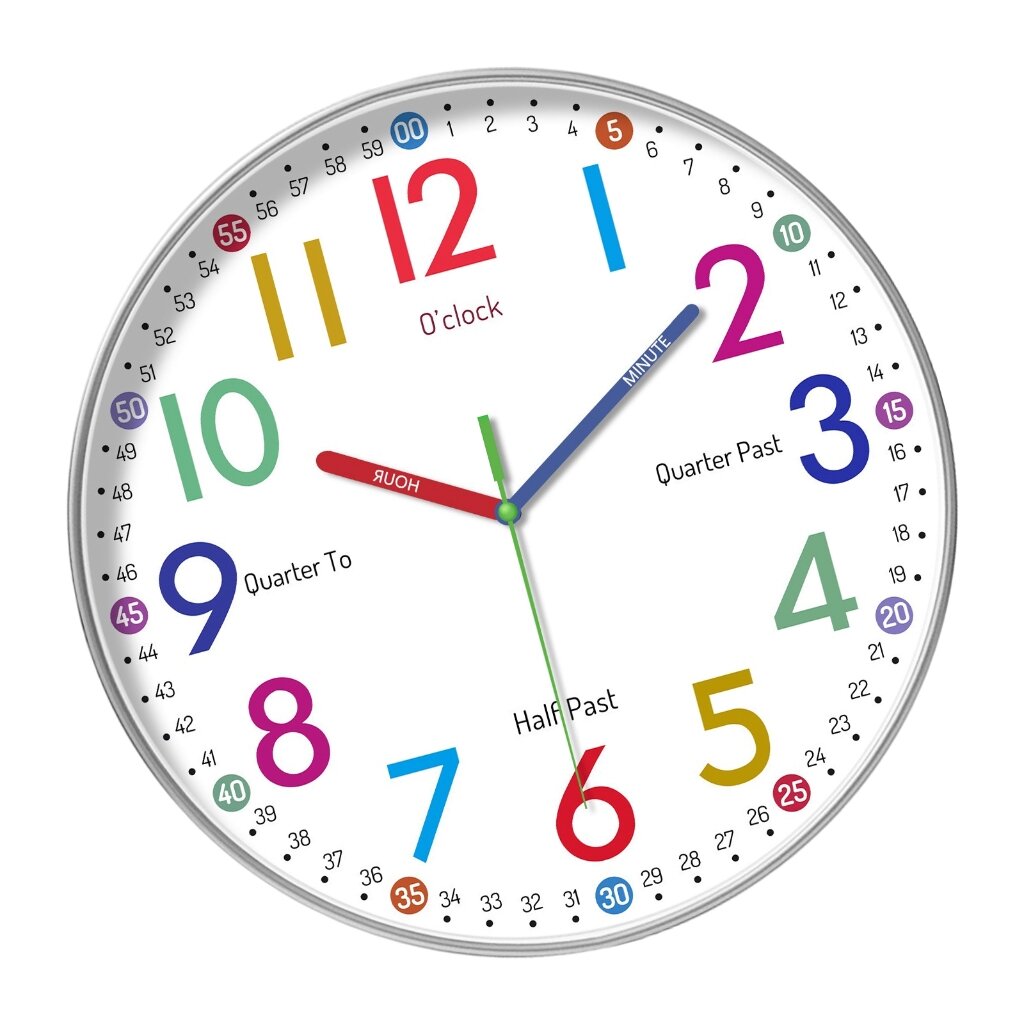 30-сантиметровые веселые детские бесшумные настенные часы-ET101