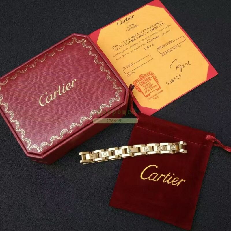 Браслет-бэнгл Cartier "Golden", с подарочной упаковкой, титан, 21cm