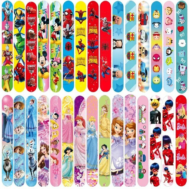 48-72 браслета с Микки Маусом из мультфильма "Холодное сердце" от Disney, разные стили, тематические украшения для дня рождения, детские игрушки, подарки, браслеты с застёгиванием