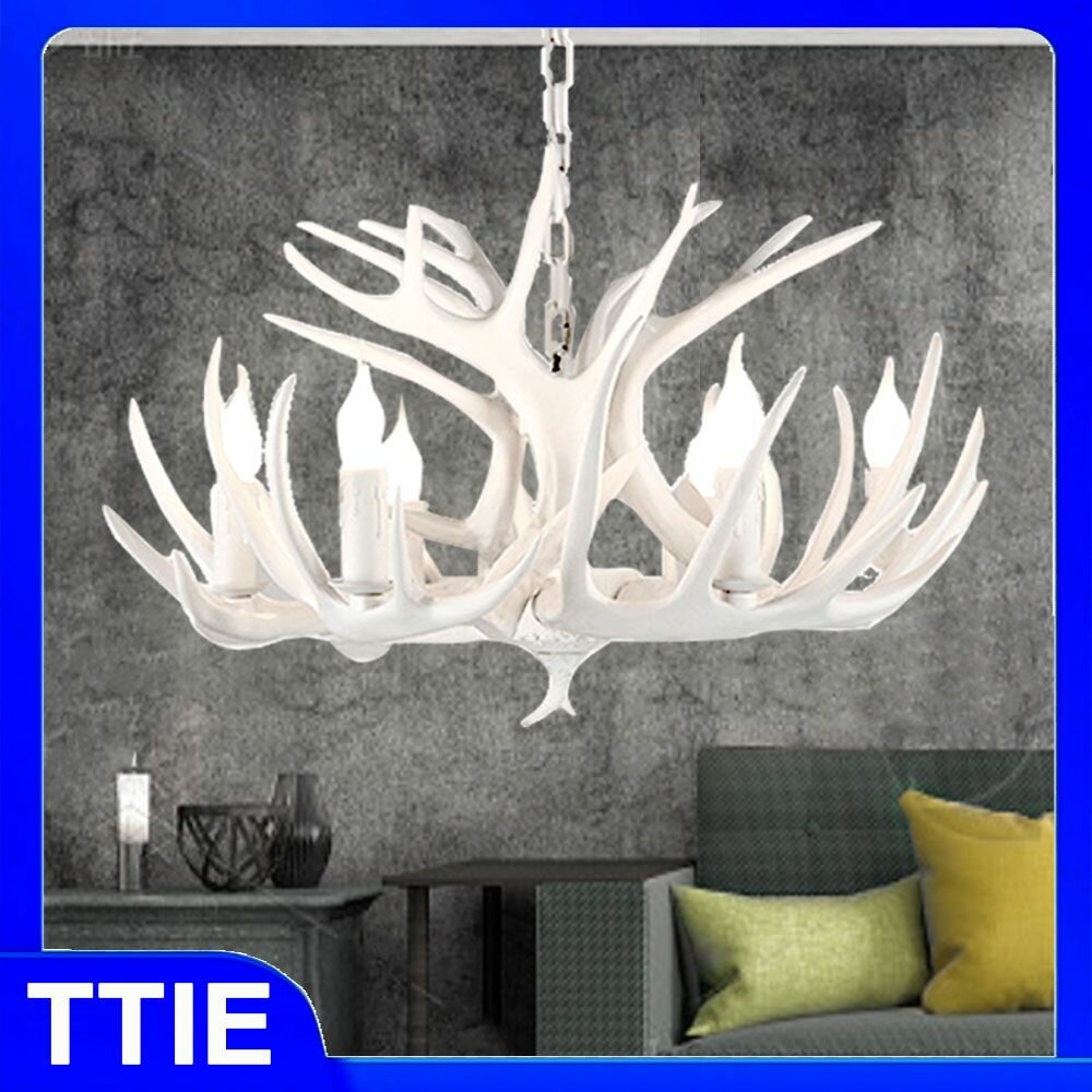 Потолочный светильник-люстра "Оленьи рога", белый, E14,42Вт