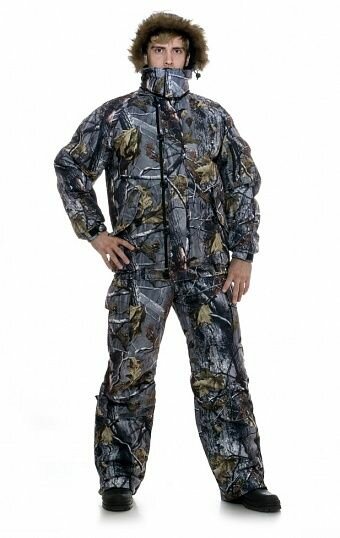 Костюм "Торнадо-А" "Морозный лес", мужской, ткань Алова, утепленный, зимний, серый, р.56-58/ 170-176
