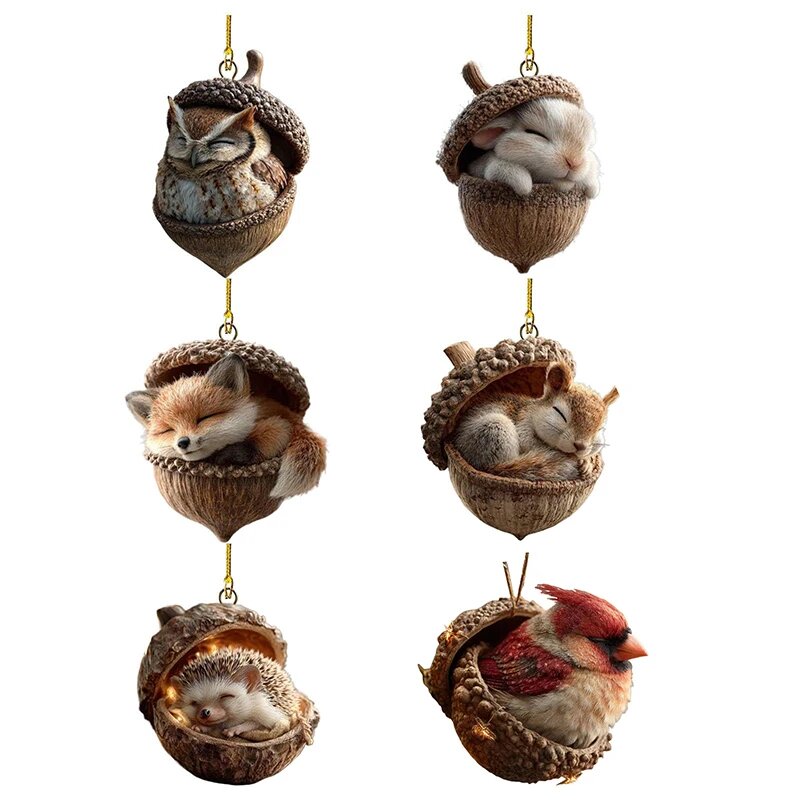 Деревянные фигурки животных из желудей G