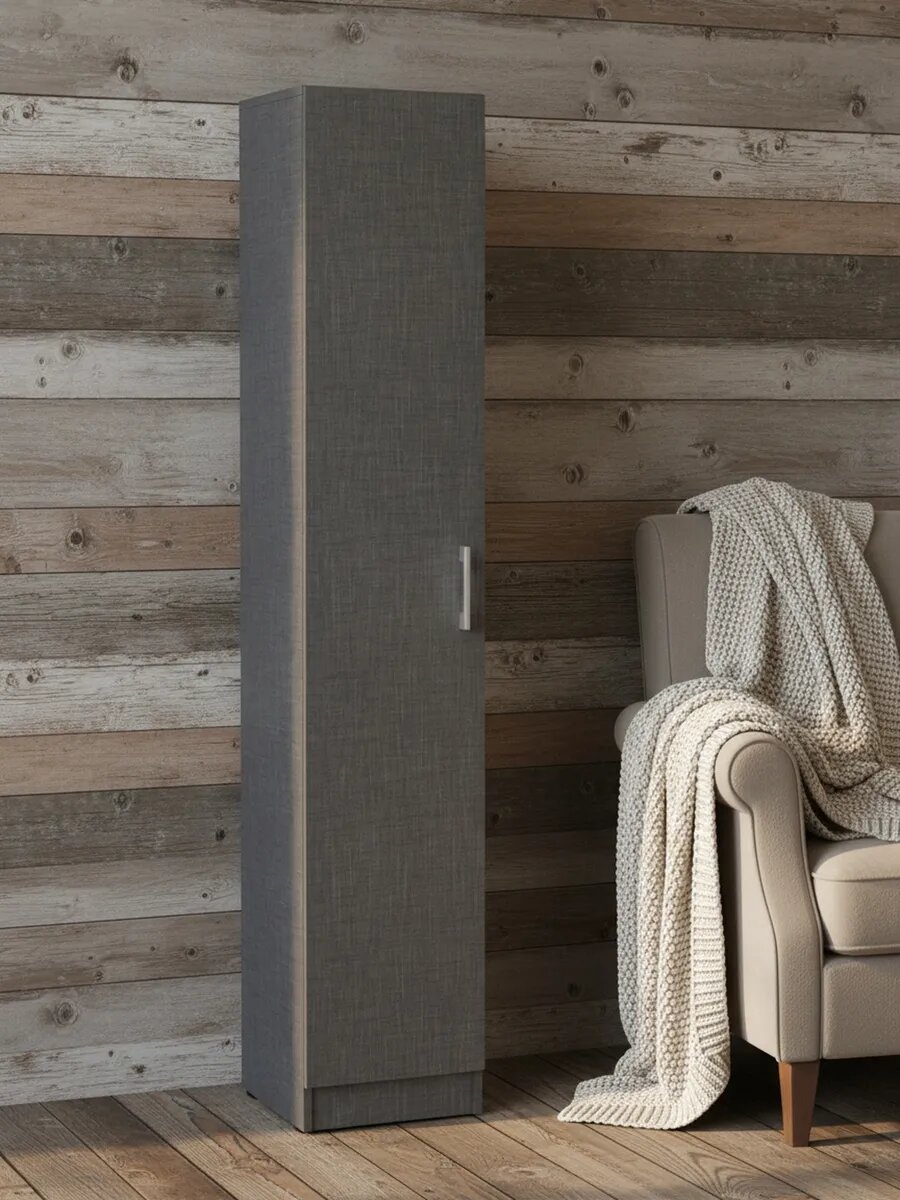 Деревянный шкаф пенал FRESTER для одежды с полками распашной, от производителя