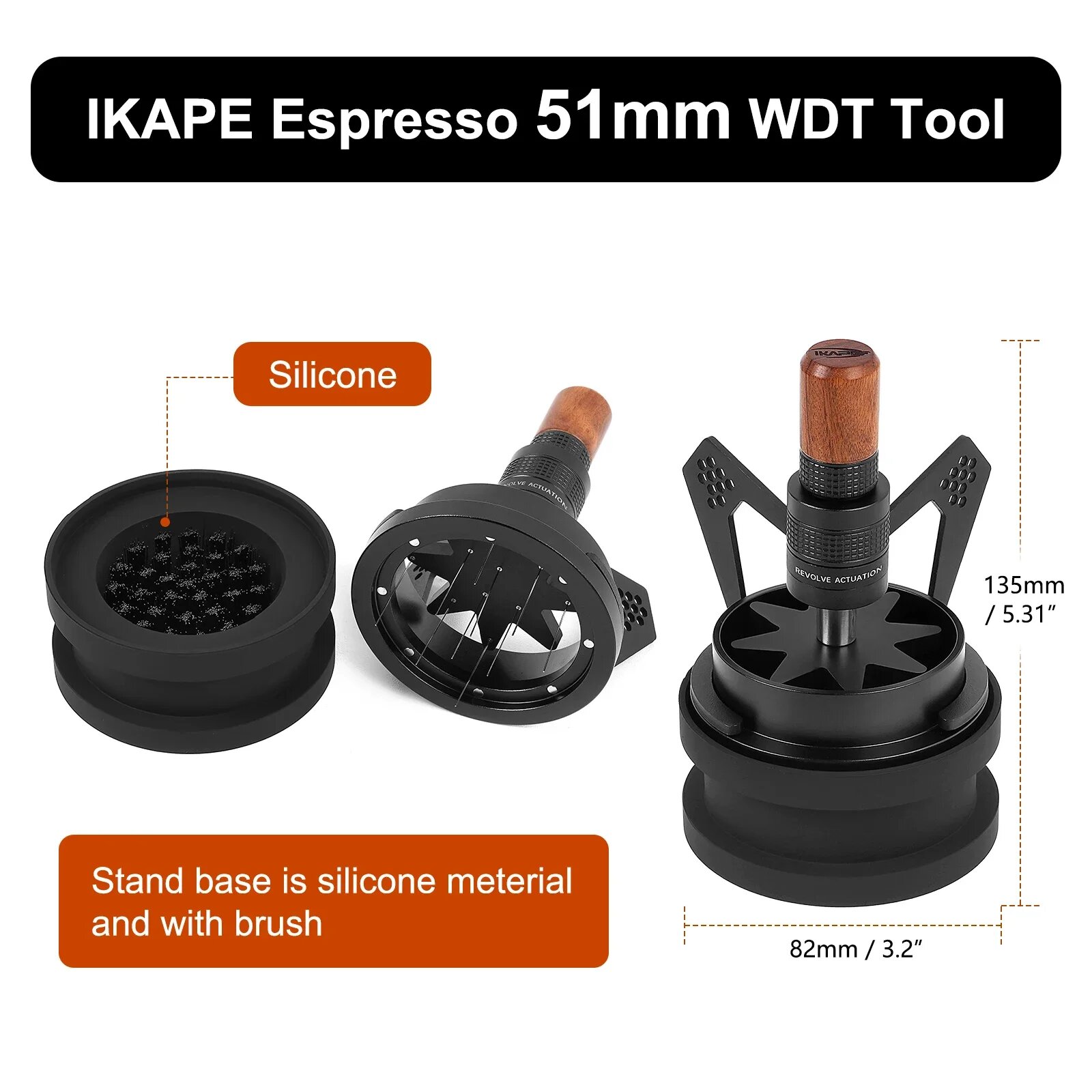 Распределитель кофе IKAPE 51mm с щеткой