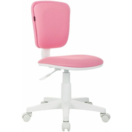 Кресло детское Brabix "Joy MG-204W", без подлокотников, пластик белый, ткань TW, розовое, 533011