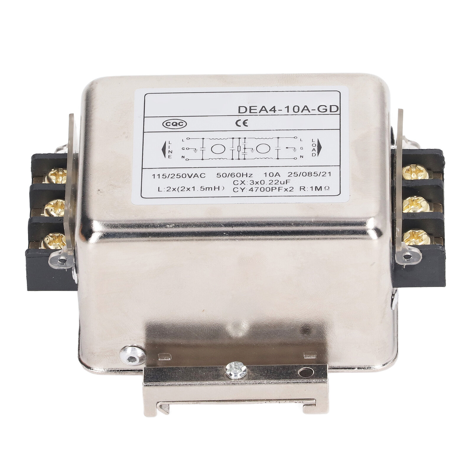 Фильтр электромагнитных помех 10 А, фильтрация помех, однофазный сетевой фильтр для установки на 35-мм рейку