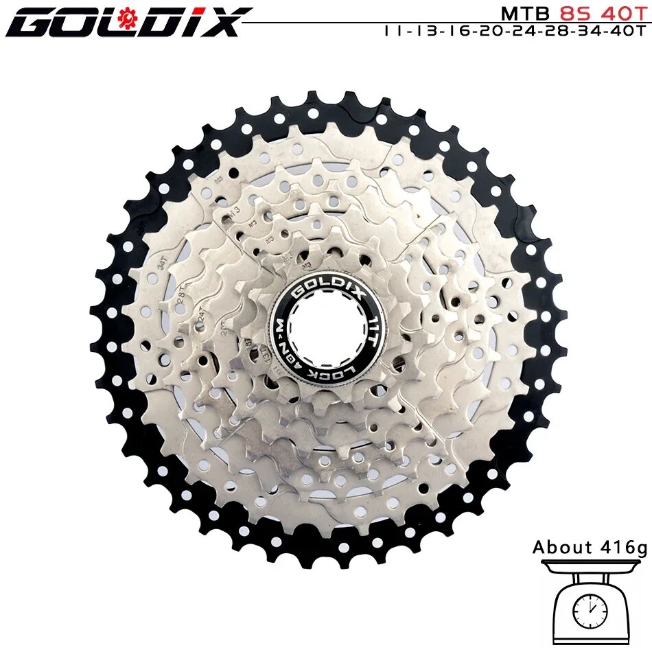 GOLDIX MTB Cassette K7 11-52T 8/9/10/11/12 Speed 8S 11-40T silver
