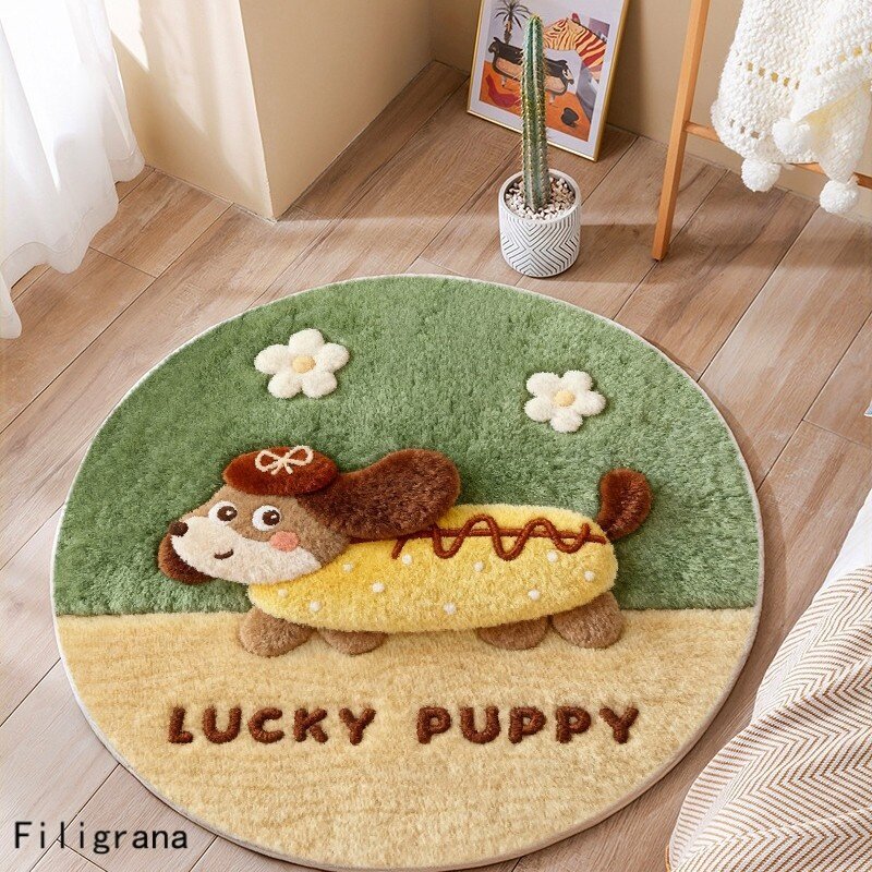 Круглый ковёр Filigrana Cartoon 3D из искусственного кашемира для гостиной, дивана и детской комнаты80cmX80cm