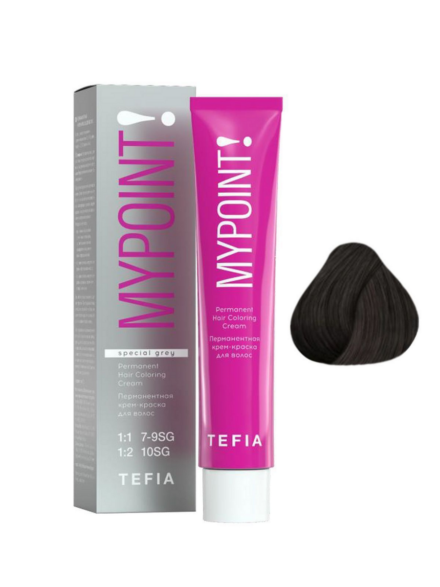 Краска для волос Tefia Mypoint! Permanent Hair Coloring Cream Special Grey, Перманентная, оттенки для седых волос, 6.00