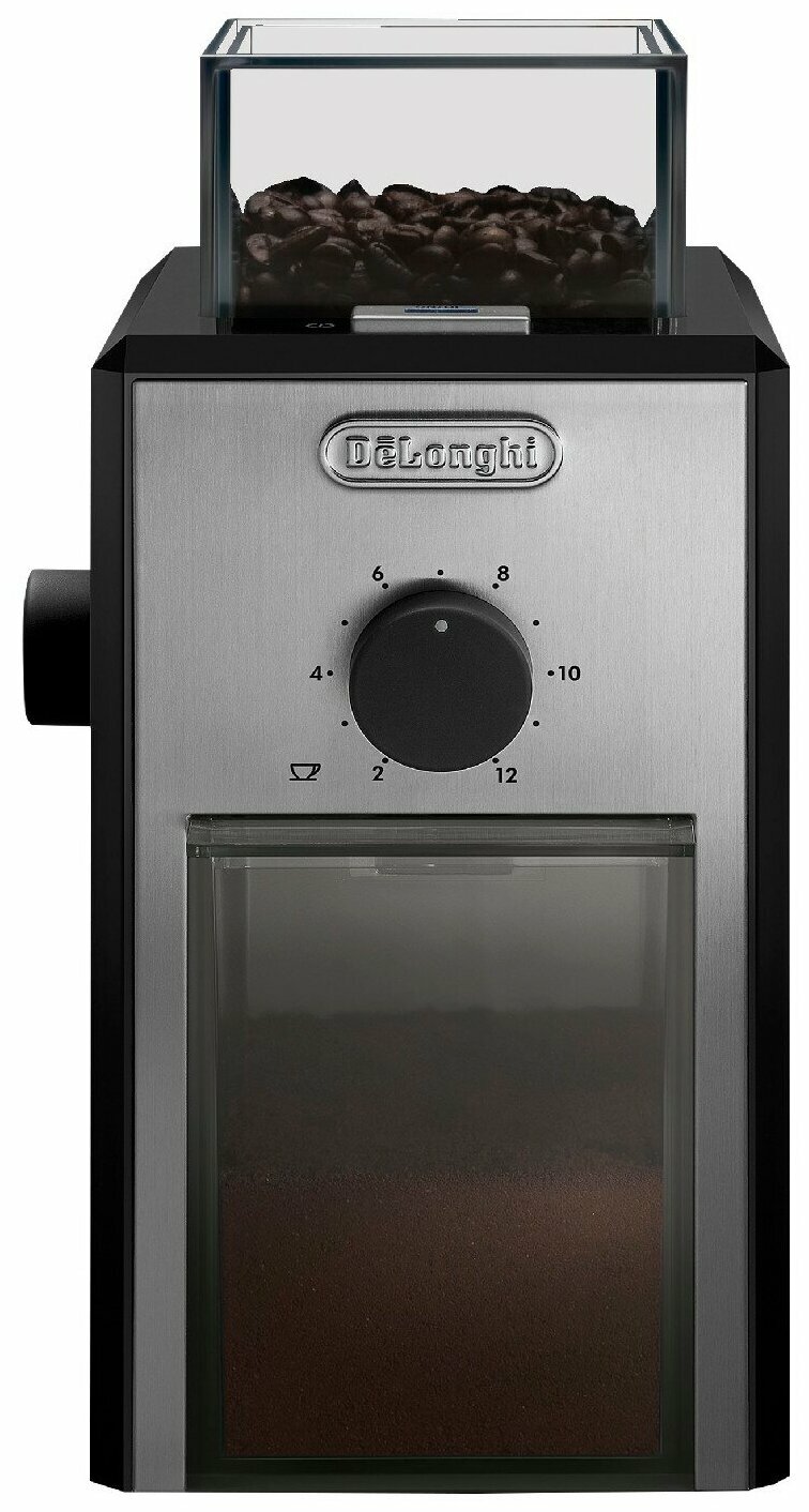 Кофемолка Delonghi KG 89 черный/серебристый мощность 110Вт, регулировка помола