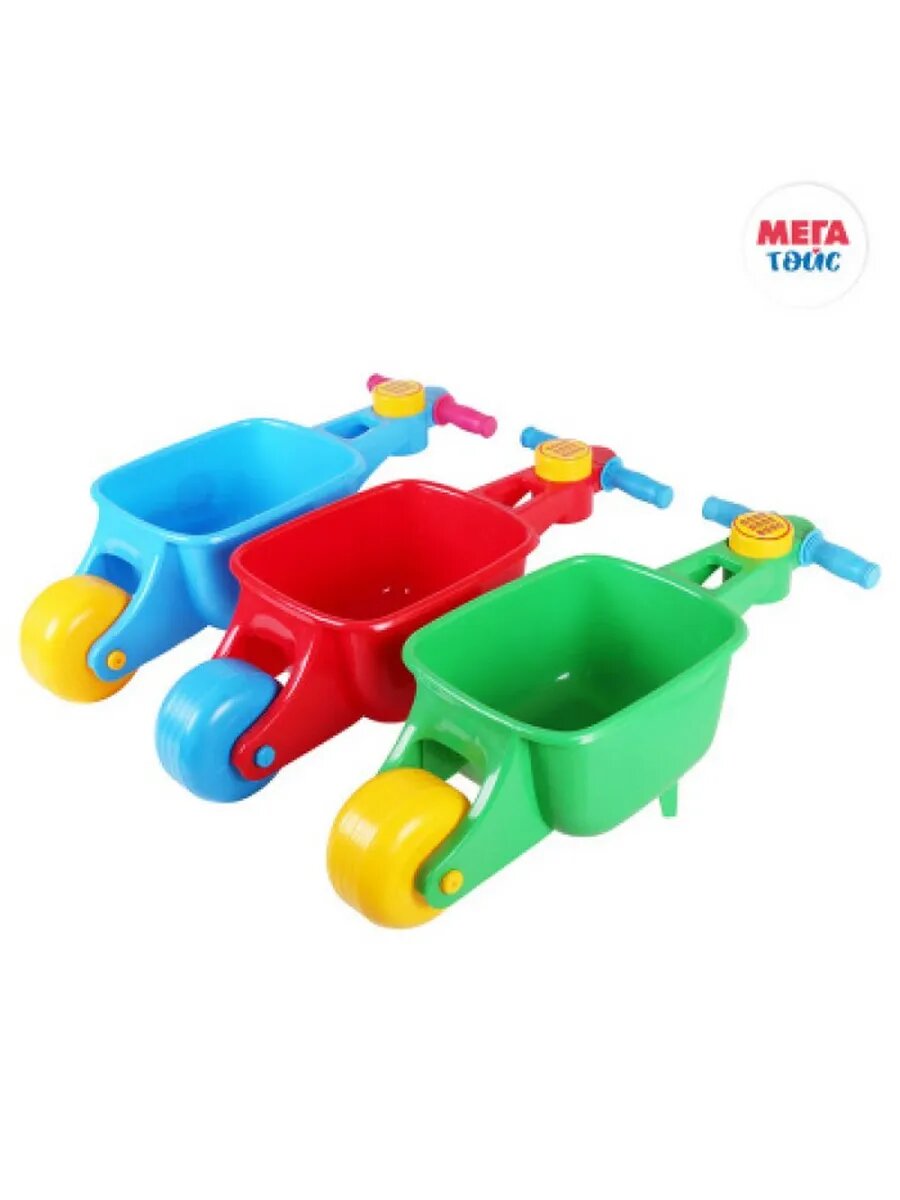 Тачка пластиковая садовая с пищалкой 4 цвета 57x22 см