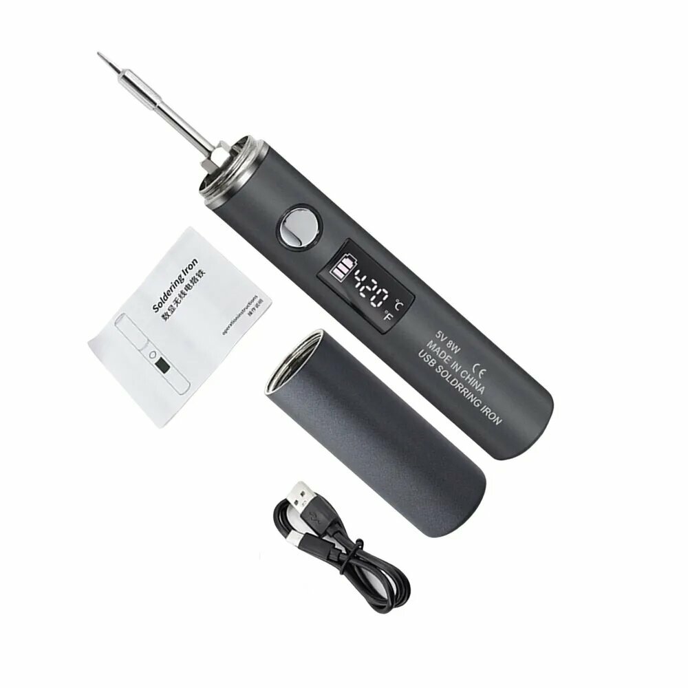 Компактный паяльник с цифровым дисплеем и перезаряжаемым аккумулятором для домашнего ремонта