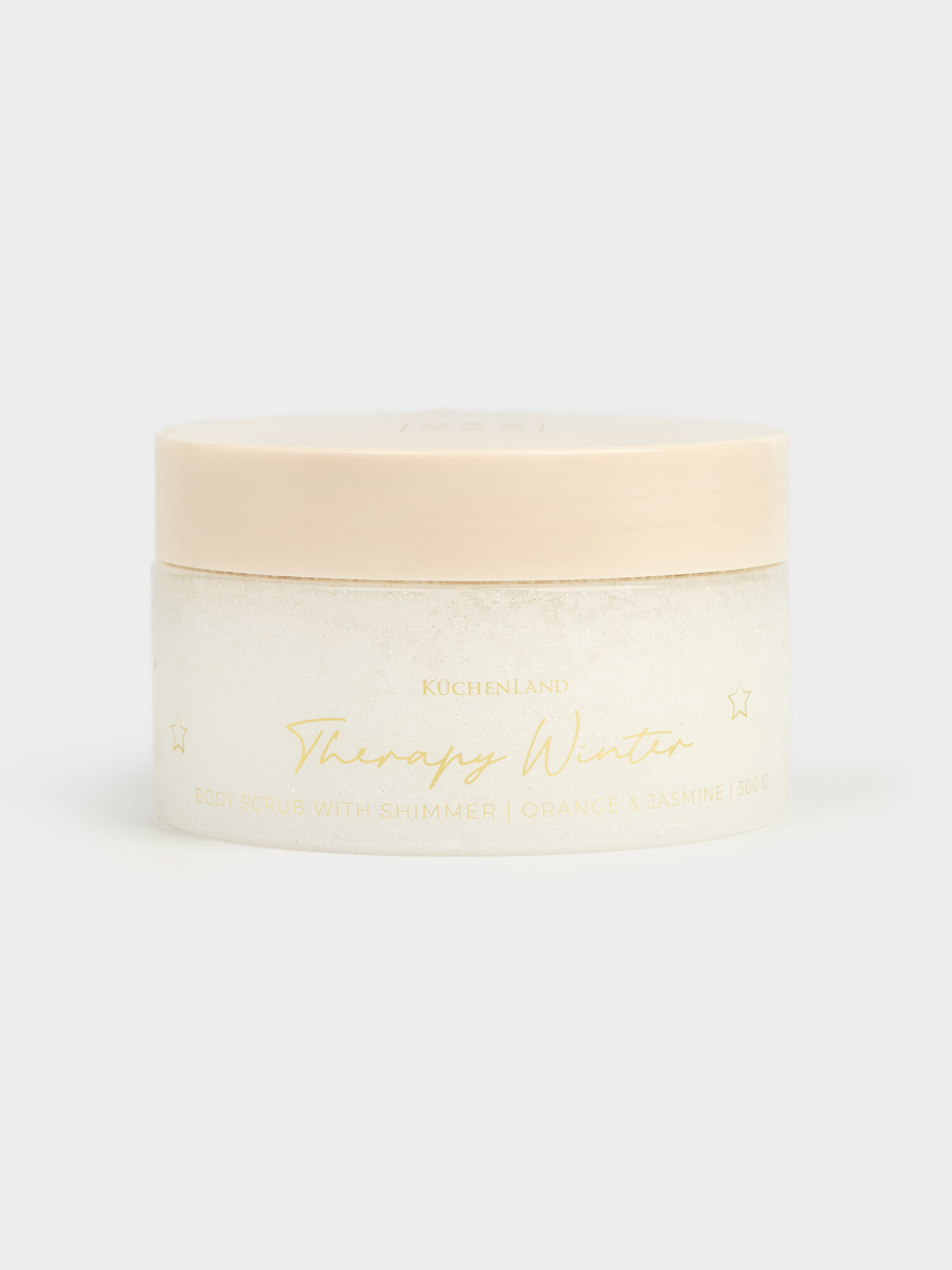 Скраб для тела, 300 г, увлажняющий, с шиммером, Апельсин/Жасмин, Серебристый, Therapy winter