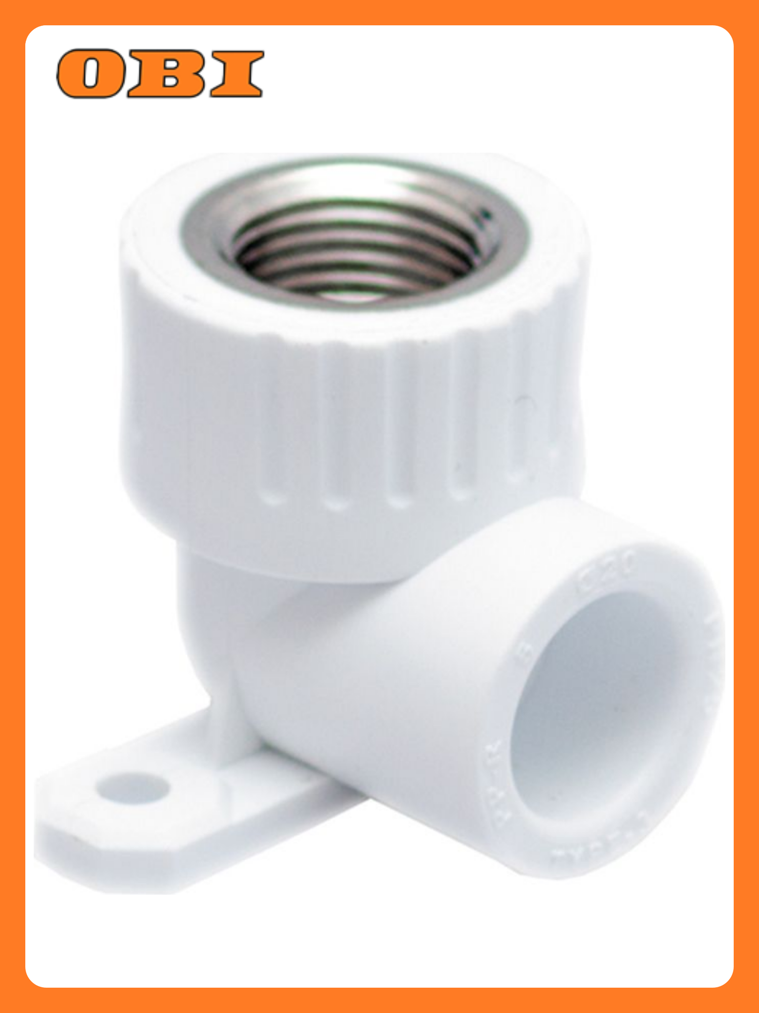 Угольник комбинированный с креплением PPR внутренняя резьба 20х 1/2, белый, RTP