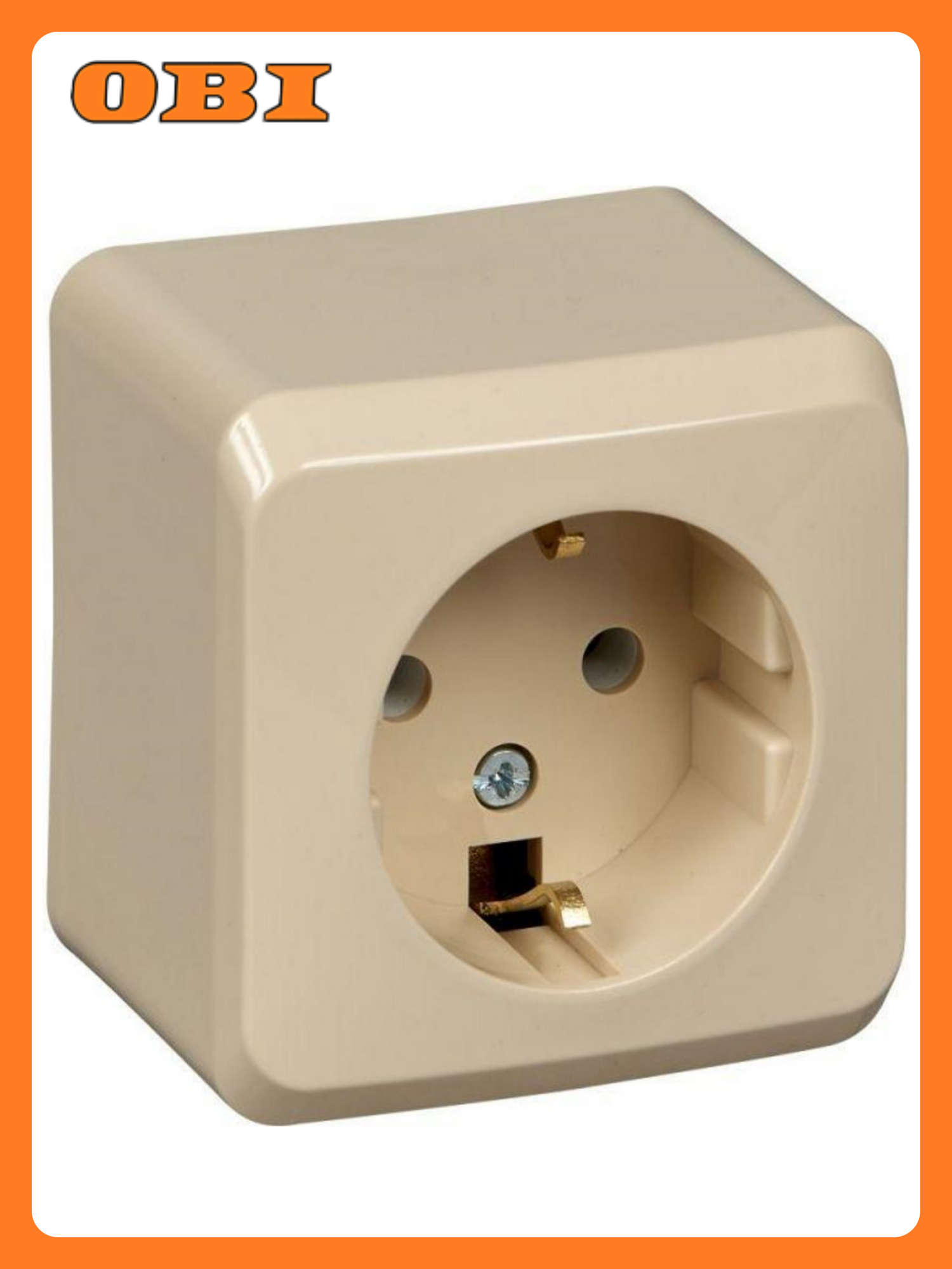 Розетка 1-м ОП Этюд 16А IP20 250В с заземл. без защ. шторок крем. SE PA16-003K