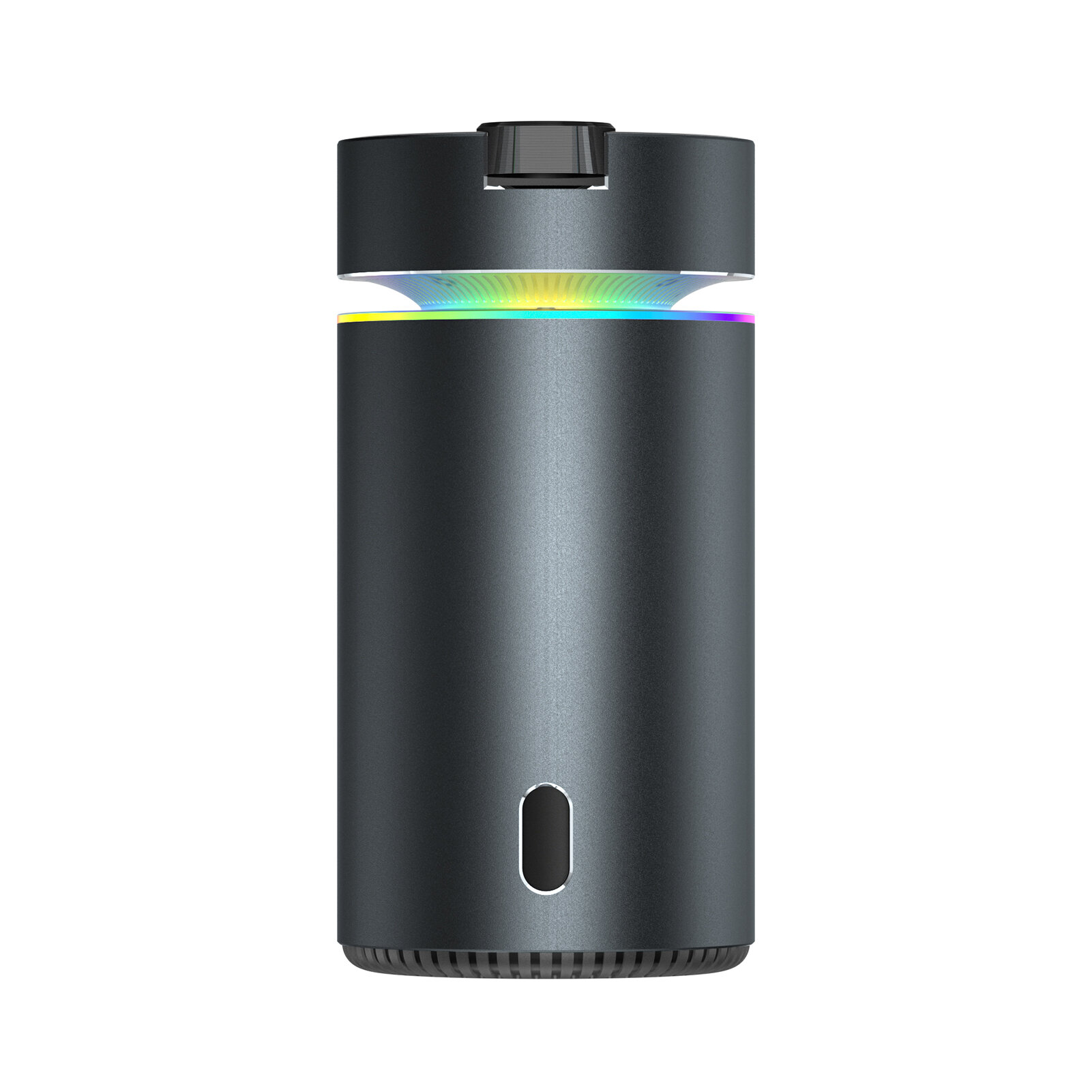 Умный автомобильный освежитель воздуха, портативный диффузор эфирных масел с автоматическим отключением, регулируемой концентрацией и цветной ночной подсветкой, мини-увлажнитель для автомобиля, офиса, детской комнаты, спальни (темно-серый), 13.5*6.5 см,
