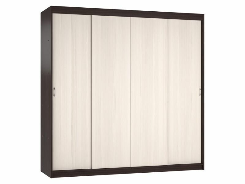 Шкаф купе для одежды со штангой "Эко 4" 200х220х45 Венге цаво / Бодега белая