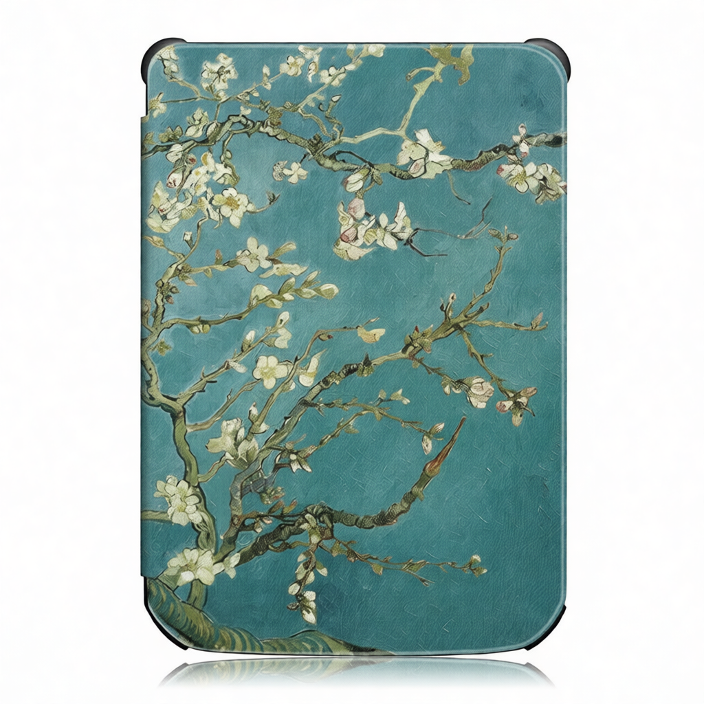 Чехол MyPads для PocketBook 740 тонкий с магнитной застежкой необычный с красивым рисунком тематика Сакура