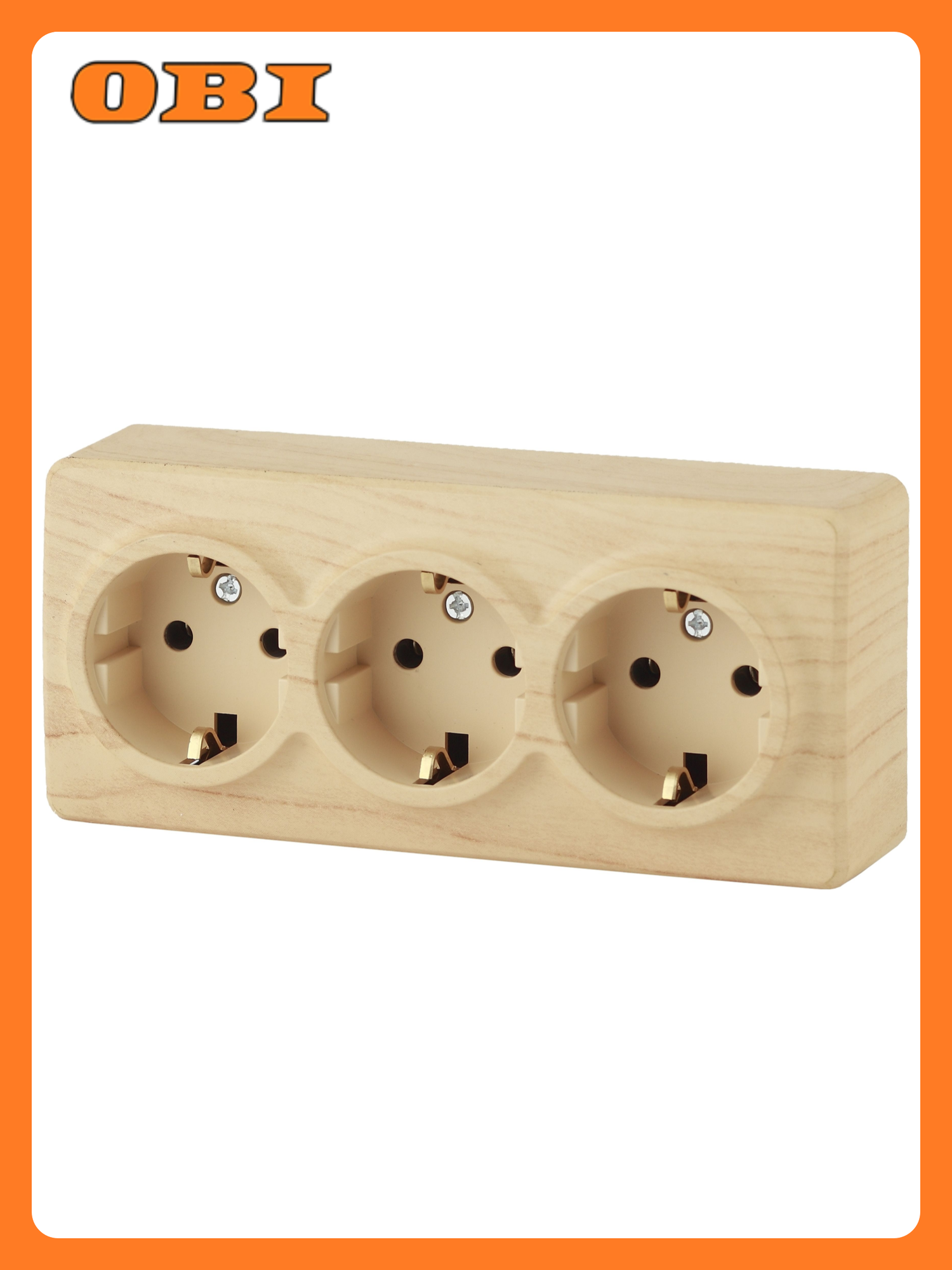 11-2208-11 ЭРА Розетка 3х2P+E Schuko, 16A-250В, IP20, ОУ, Эра Эксперт, сосна (6/