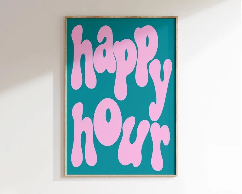 Печать на холсте "Happy Hour" 40x60см, цвет 34, без рамы