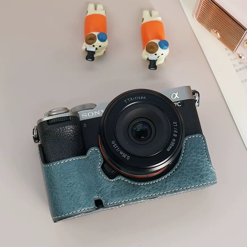 Чехол для камеры Sony A7C/A7CR с синим основанием 20# и текстурой личи кожа
