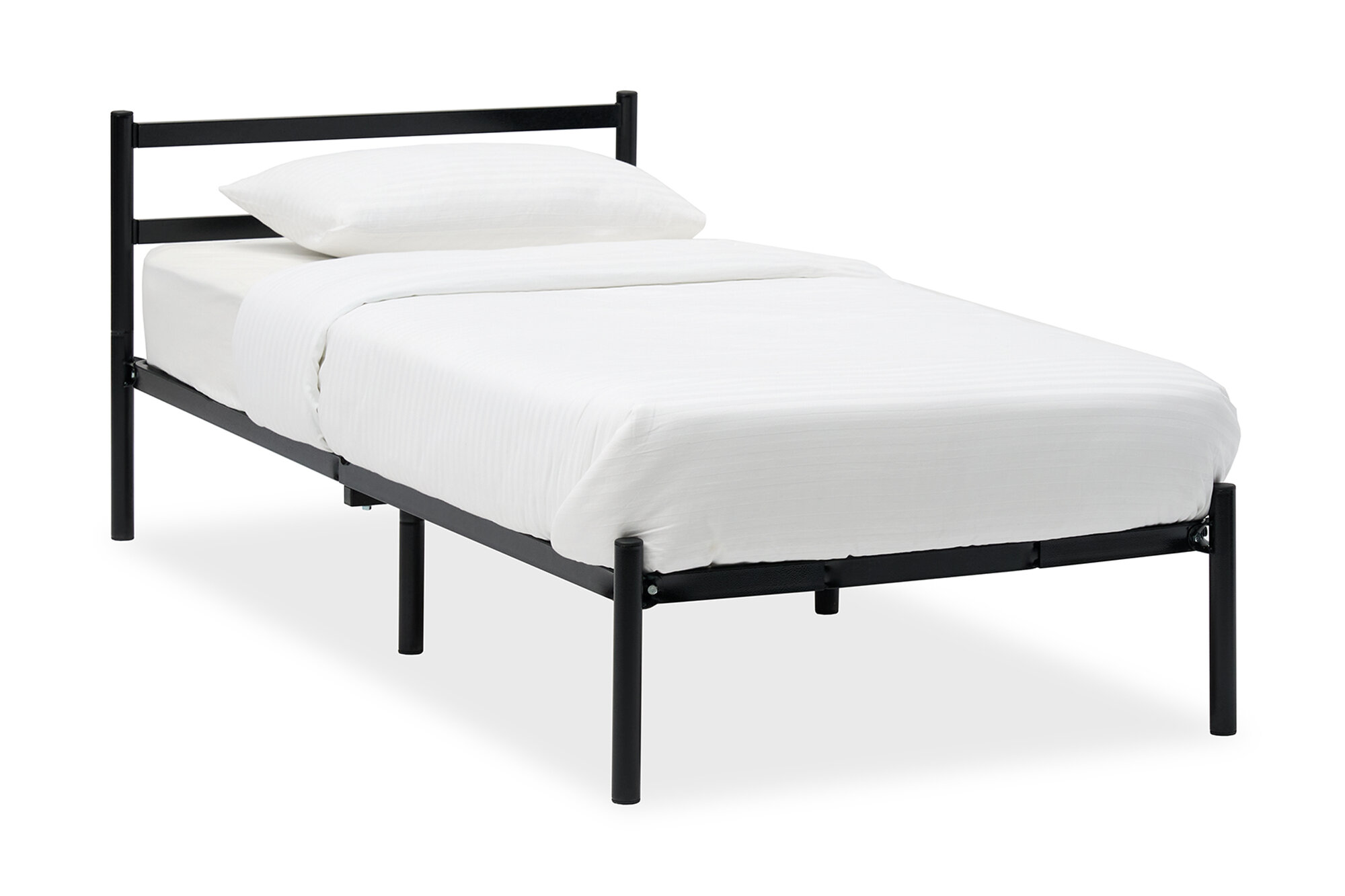 Кровать металлическая односпальная Нонтон Мета, 90x200 см, ламели, черная