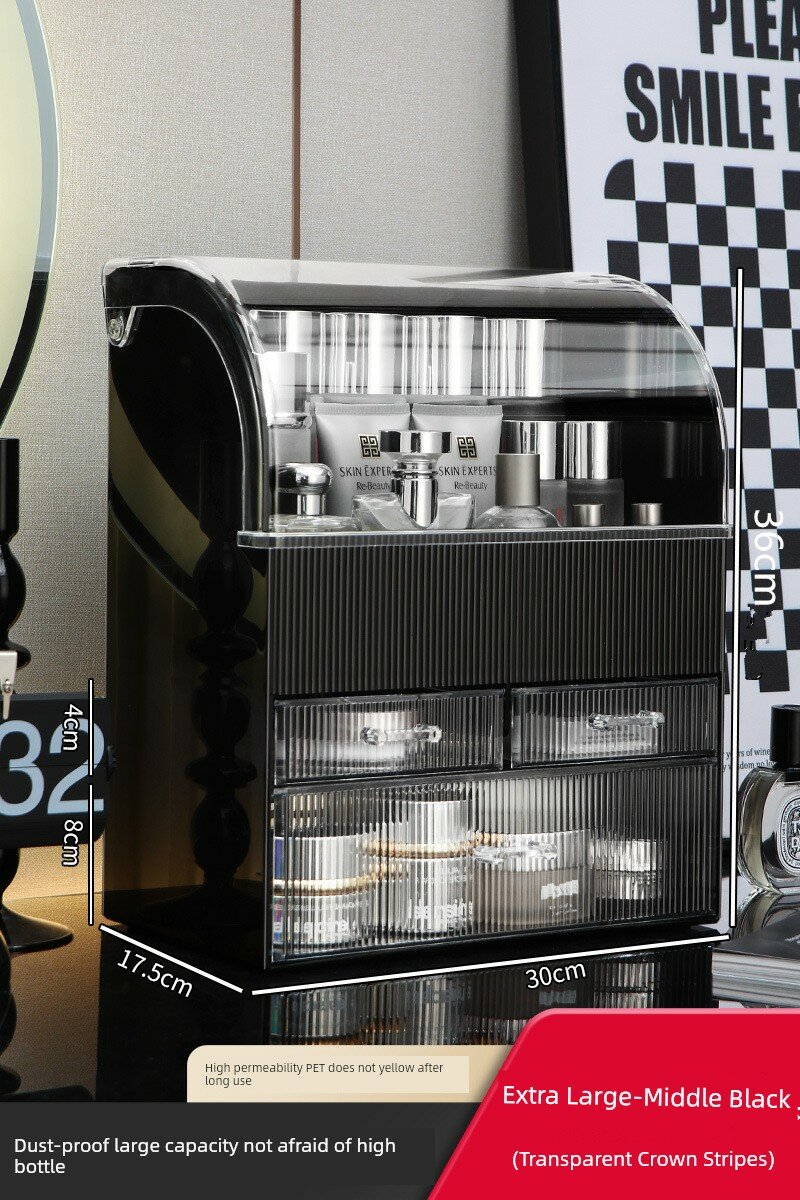 Элитный органайзер для косметики, пылезащитный, прозрачный, для туалетного столика, вместительная подставка для средств