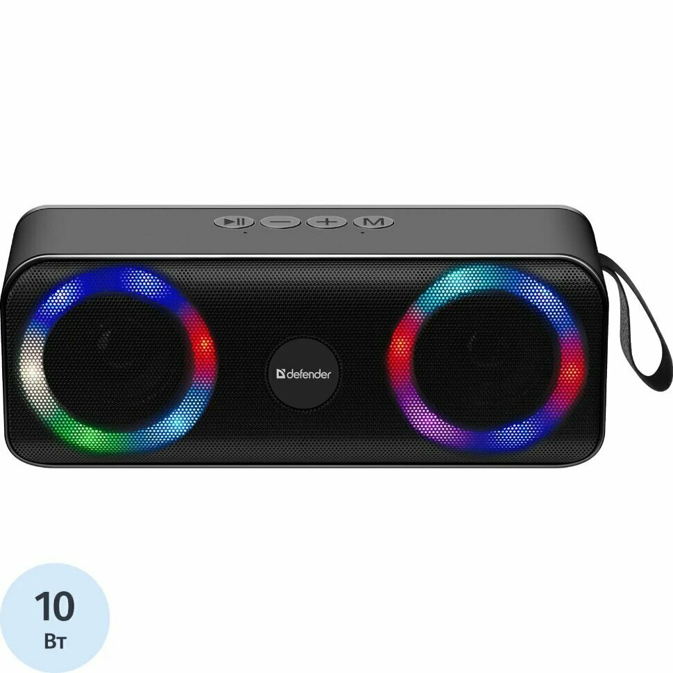 Акустическая система Defender Q1 10Вт, Light/BT/FM/USB/TF/AUX, 1871650
