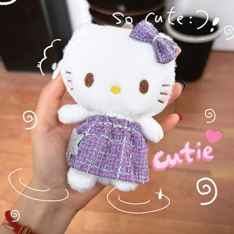 Ins девушка kitty милая подвеска юбка сумка плюшевая подвеска брелок куклы подарок [Фиолетовый] Кулон «Hello Kitty»