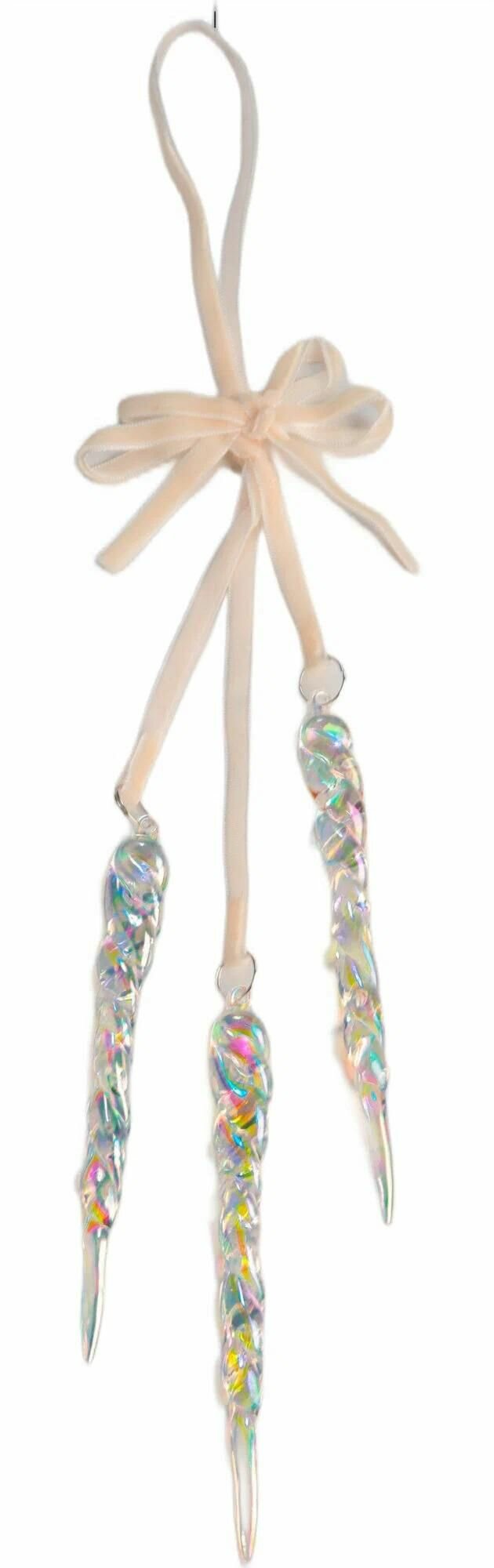 Украшение новогоднее Феникс подвесное, "Сосульки", пластик-полиэстер, 7х1х37 см (92941)